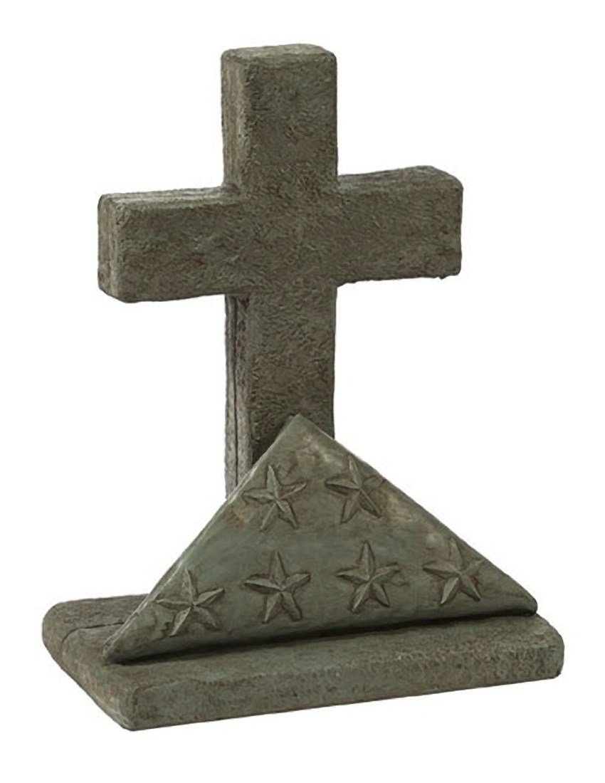 Amazon.com : Solid Rock Stoneworks American Flag and Cross Stone Statue ...