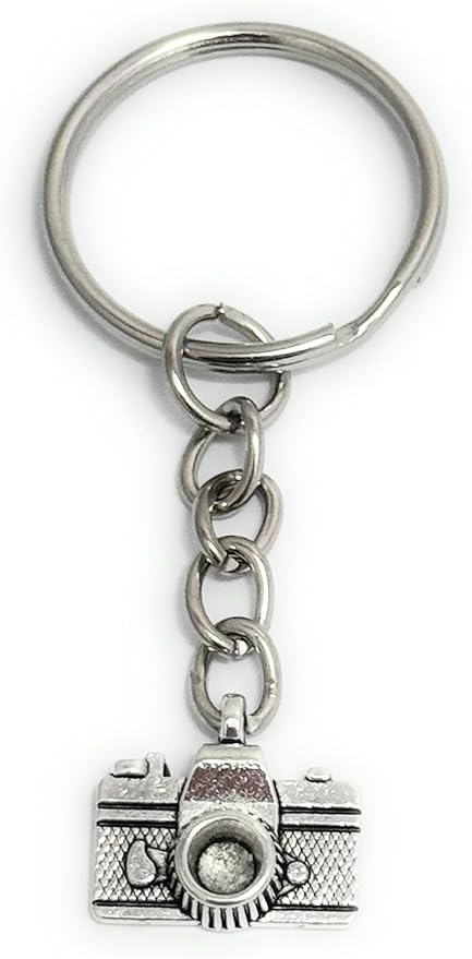 FizzyButton Gifts Camera Charm Keyring Key Ring with Silver Tone ...