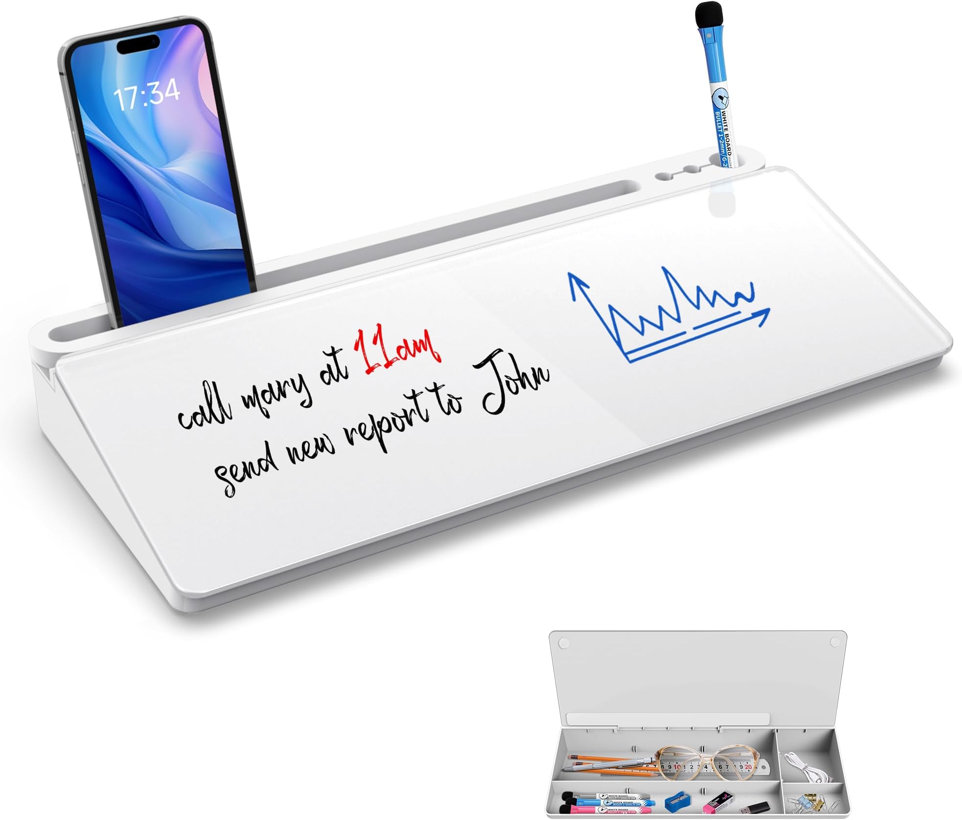 Sliandtelly Desktop Whiteboard for Quick Notes & Reminder, Desk Small ...
