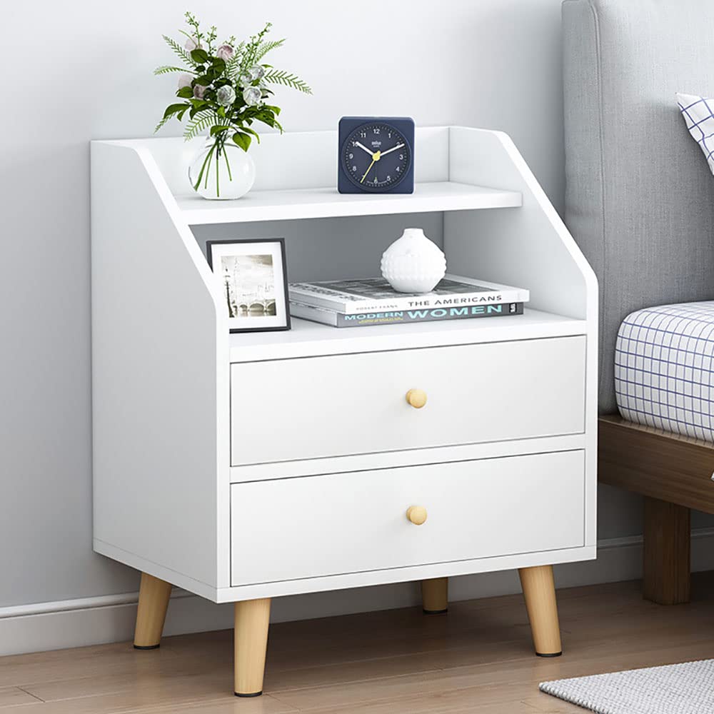 Buy Simple Bedside Table, Modern Side Table Nightstand with Solid Wood ...