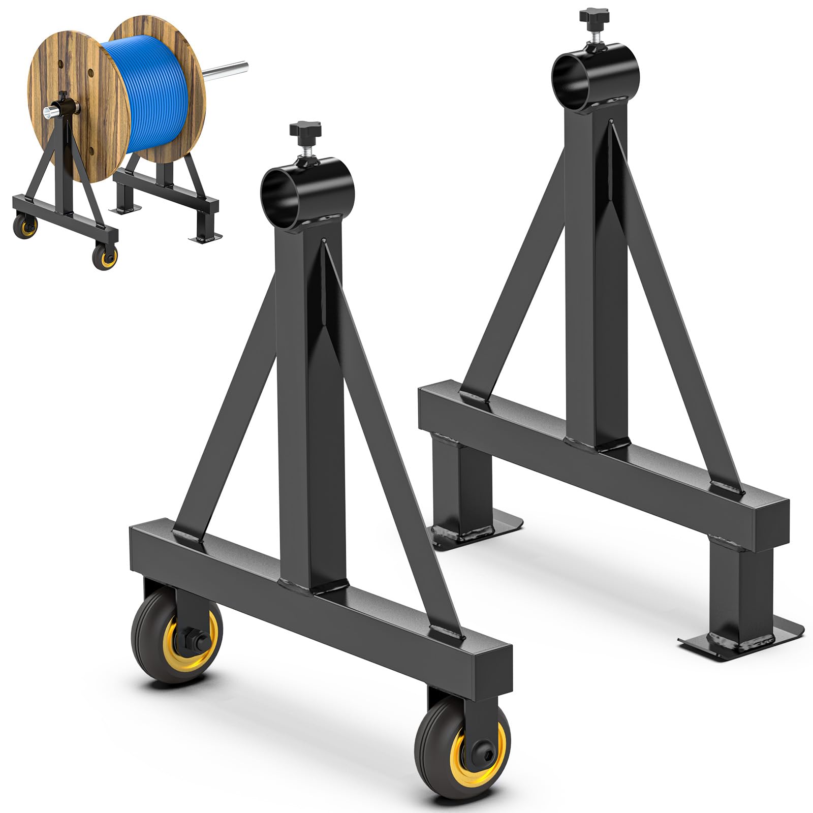 Amazon.com: Wire Spool Rack Portable Cable Caddy Steel Wire Dispenser ...