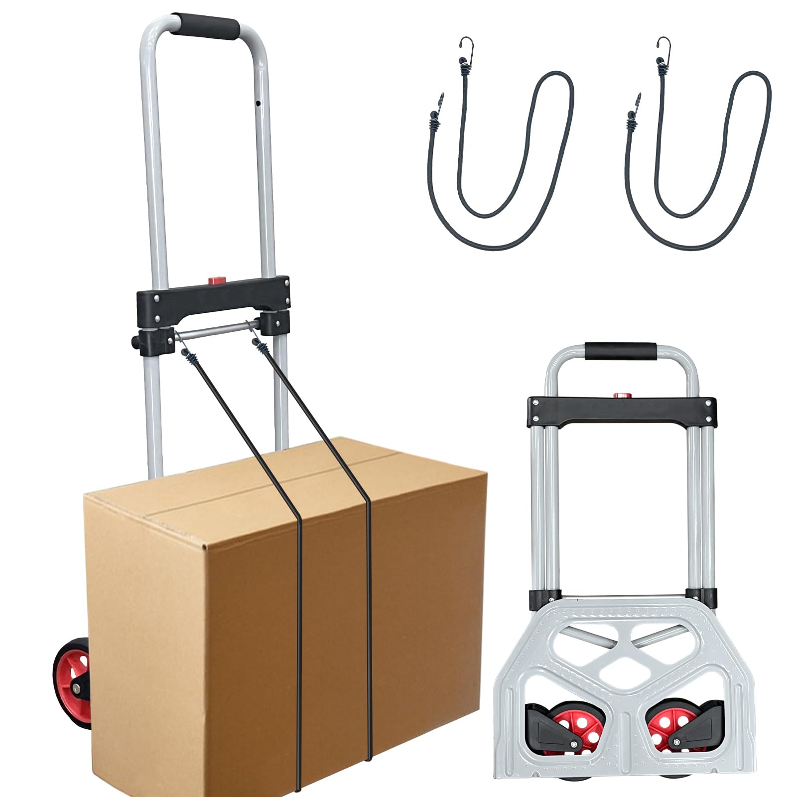 Lightweight Luggage Dolly Cart Foldable with 2 Wheels, Aluminum ...