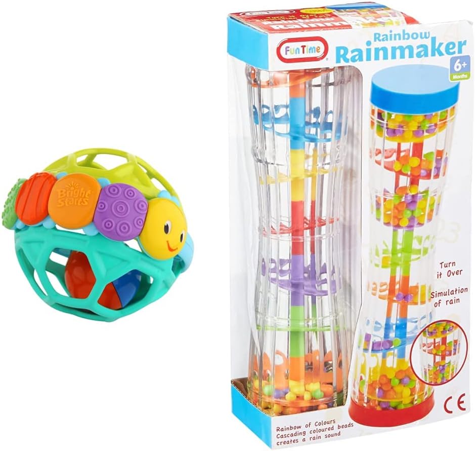 Bright Starts Flexi Ball & Funtime 55914 Rainbow Rainmaker Toy,23cm ...