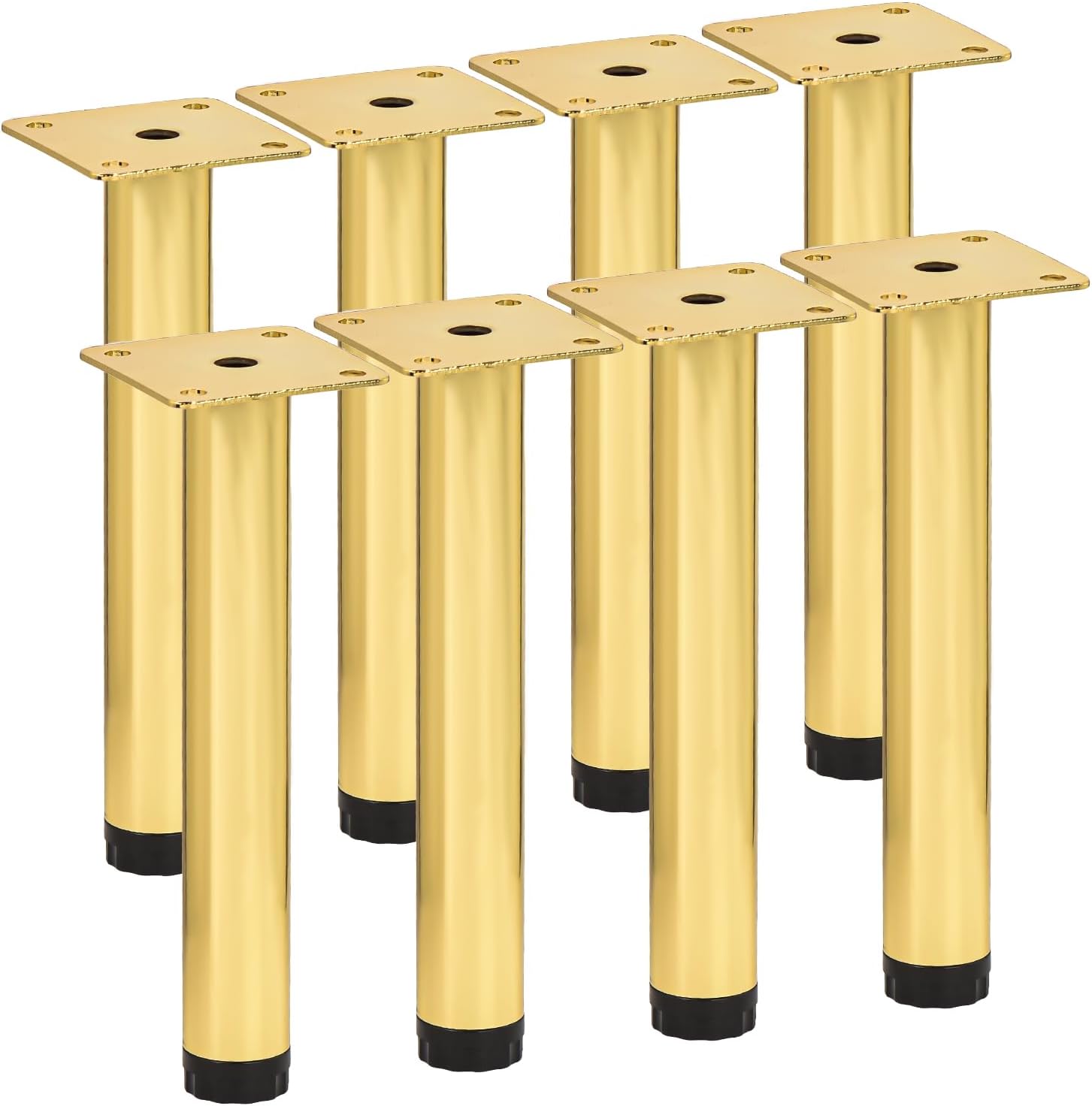 TCHOSUZ 7 inch / 18cm Adjustable Metal Furniture Legs, Pack of 8 Round ...