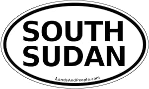 Amazon.com: South Sudan Black on White African State Car Bumper Sticker ...