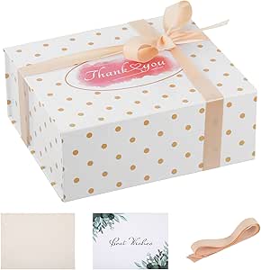Amazon.com: MUMUPACK Gift box,8 x 7 x 3.3 IN. Style Thank You Gift Box with lids contains Card ...