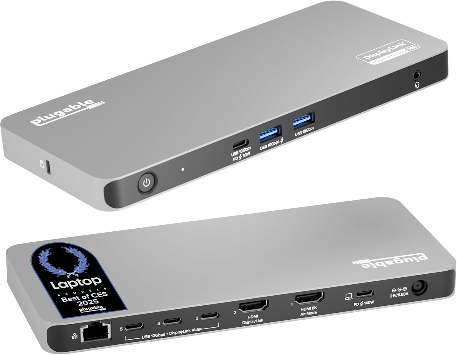 Amazon.com: Plugable USB C Docking Station 5 Monitors, 140W DisplayLink ...