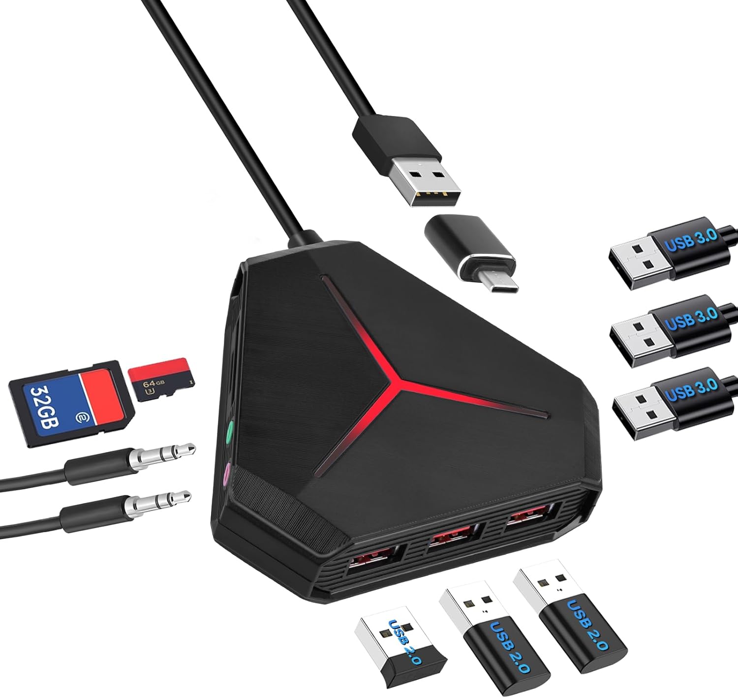 Amazon.com: USB Hub, 6 Port USB 3.0 Hub Splitter, USB Fast Data Hub for ...