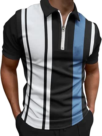 Camisas polo de moda con cierre para hombre, manga corta, estilo casual ...