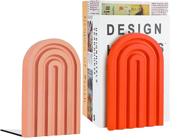 Amazon.com: Harloon Boho Bookends Cute Boho Bookshelf Rainbow Book Ends ...