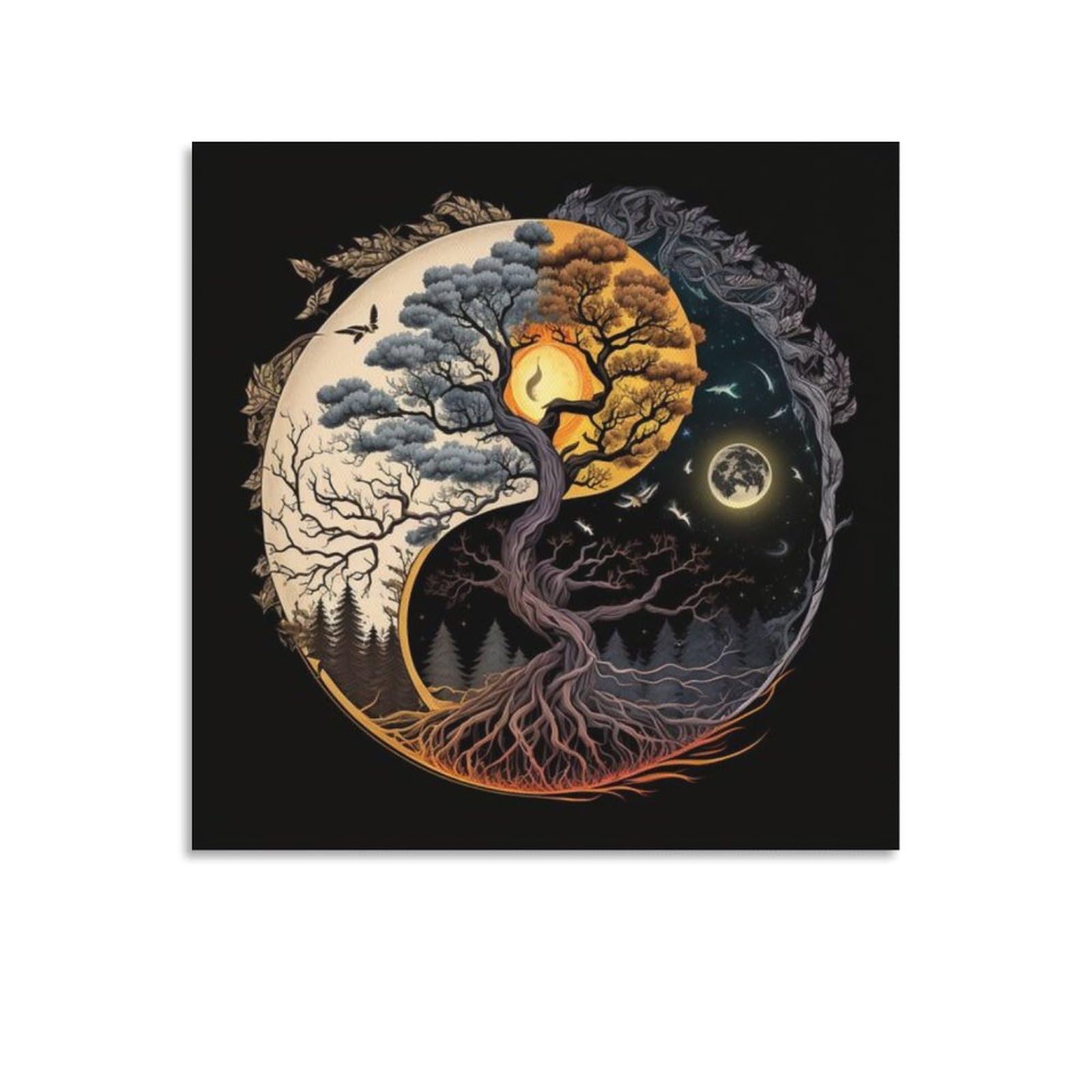 Yin Yang Art This Yin Yang Art Sticker Features An Encircled Sun And