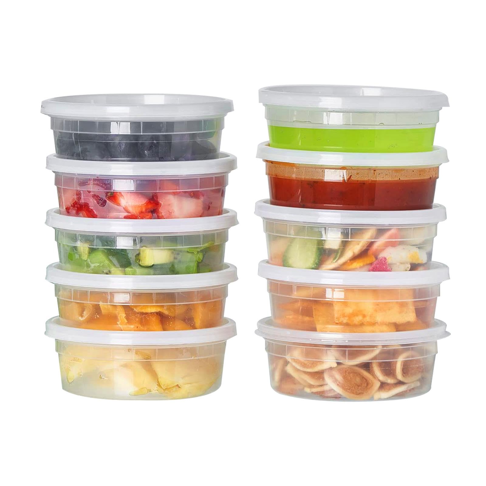 Amazon.com: FULING [48pack 8oz Plastic Containers with Lids Deli ...