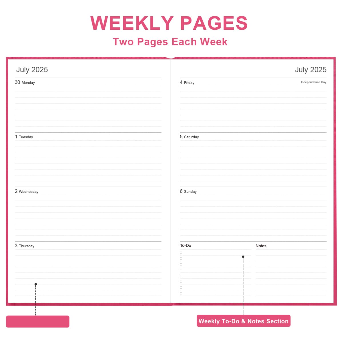 Snapklik.com : 2025 2026 Planner - Weekly & Monthly Planner From July ...