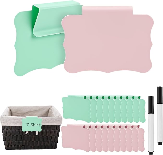 20pcs Basket Labels Clip, Plastic Basket Labels Clip on with 2pcs ...