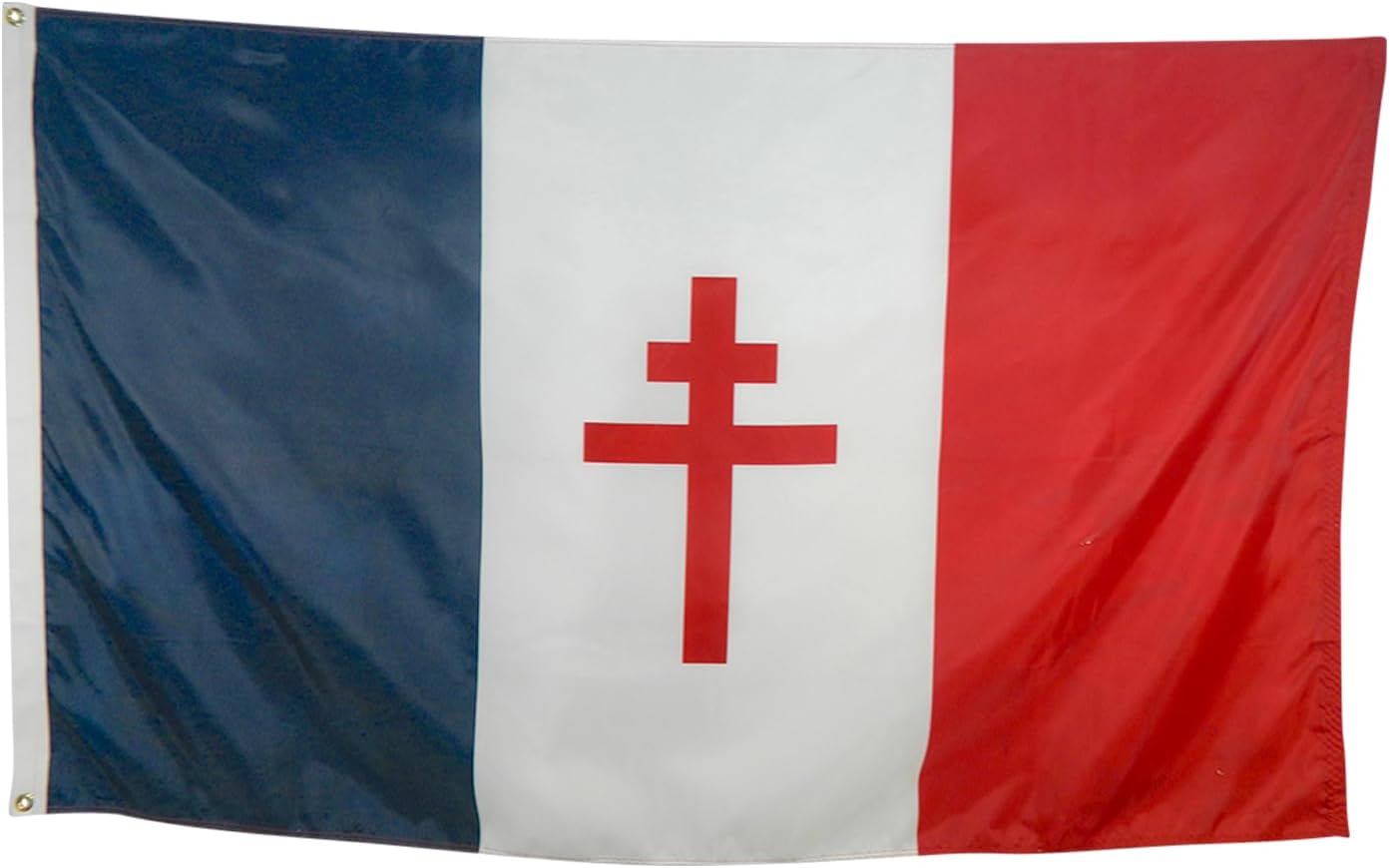 Amazon.com : WWII Flag of Free France - World War Two Cross of Lorraine ...