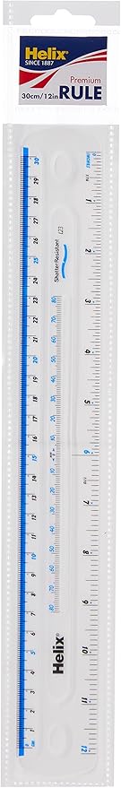 Helix 12 inch 30cm Premium Shatter Resistant Ruler : Amazon.co.uk ...