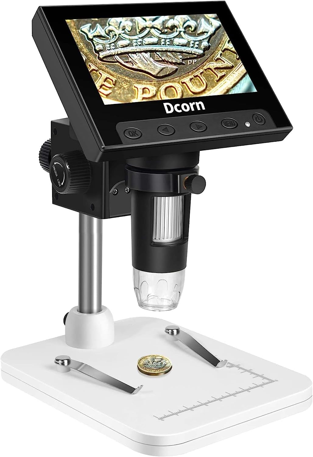 Amazon.com: Elikliv Microscope, LCD Digital Coin Microscope 1000x, Coin ...