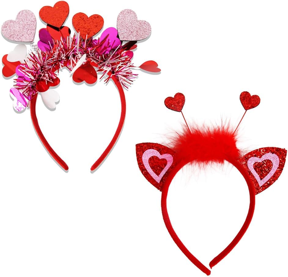 Amazon.com: Colodeol Valentine's Day Headband, Heart Headband ...