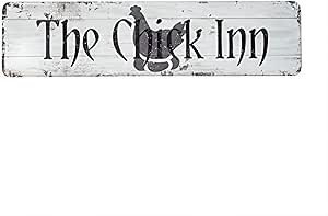 Amazon.com: The Chick Inn Metal Tin Sign Chicken Coop Decor Antique ...