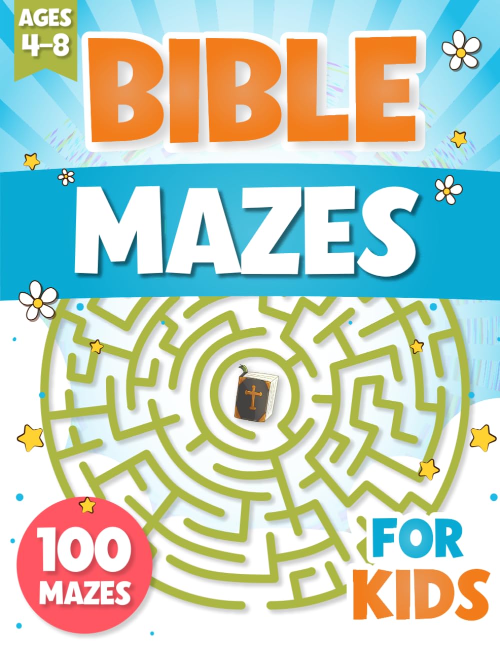 Bible Mazes for Kids Ages 4-8: A Large Print Activity Book with 100 ...