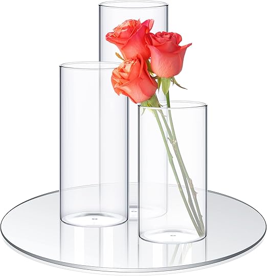 Amazon.com: Glass Cylinder Vases Set Clear Table Flower Vases Multiple ...