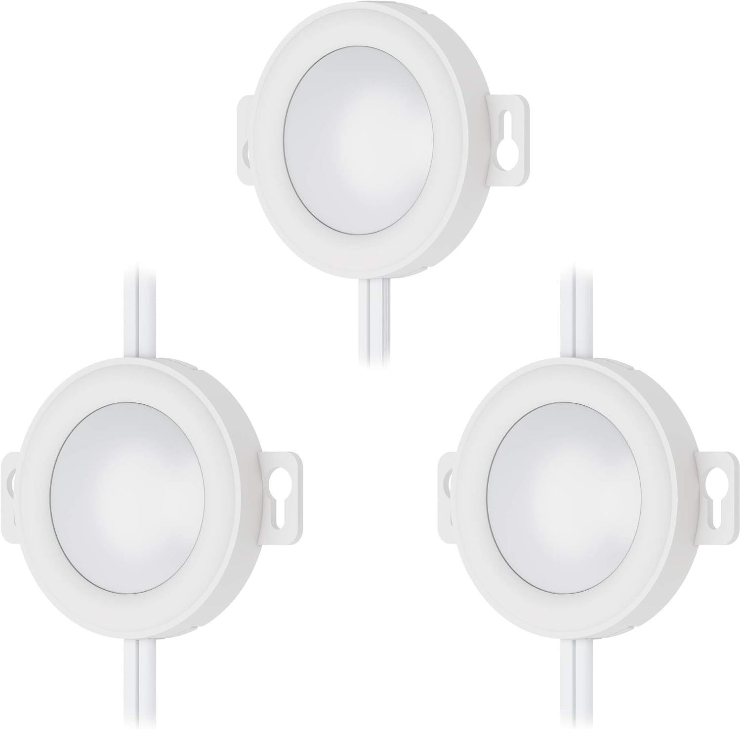 GETINLIGHT LED Puck Lights Kit, 3 Pack, Plug in, Under Cabinet Lighting ...