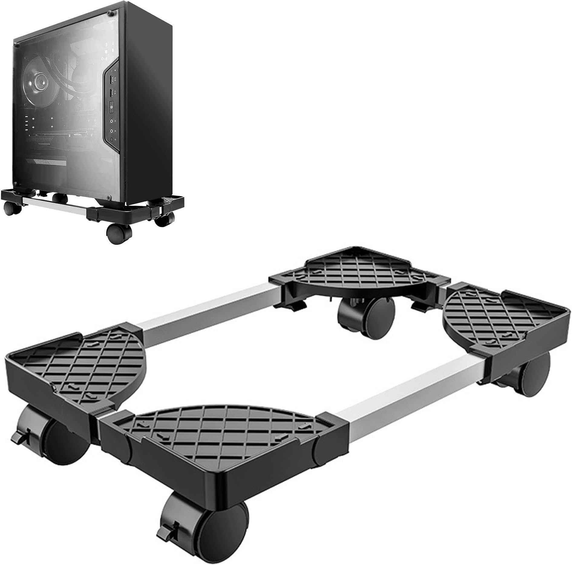 BOTEWO Supporto PC Case Fisso Con Ruote: Ventilato e Regolabile - CPU ...