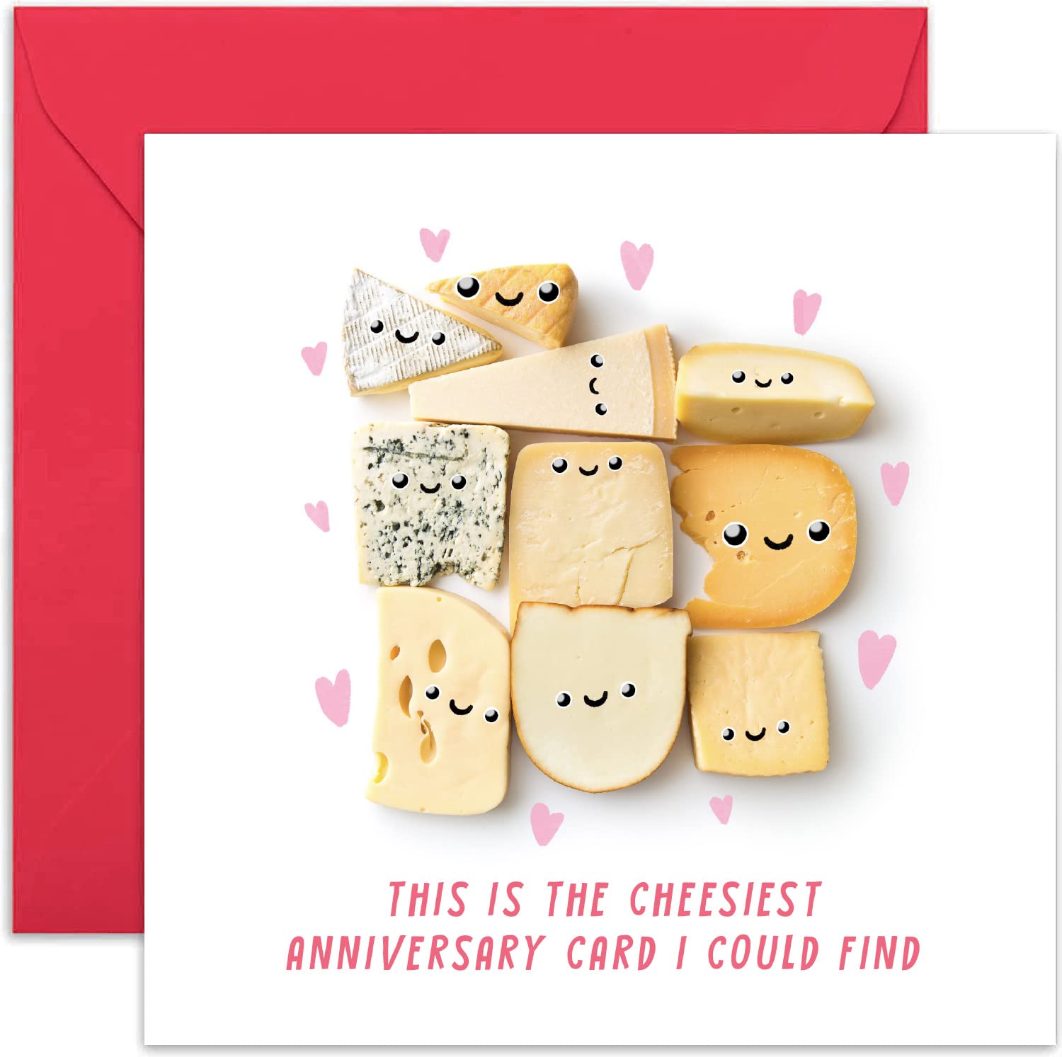 Old English Co. Funny Cheesy Anniversary Card for Him and Her - Witty ...