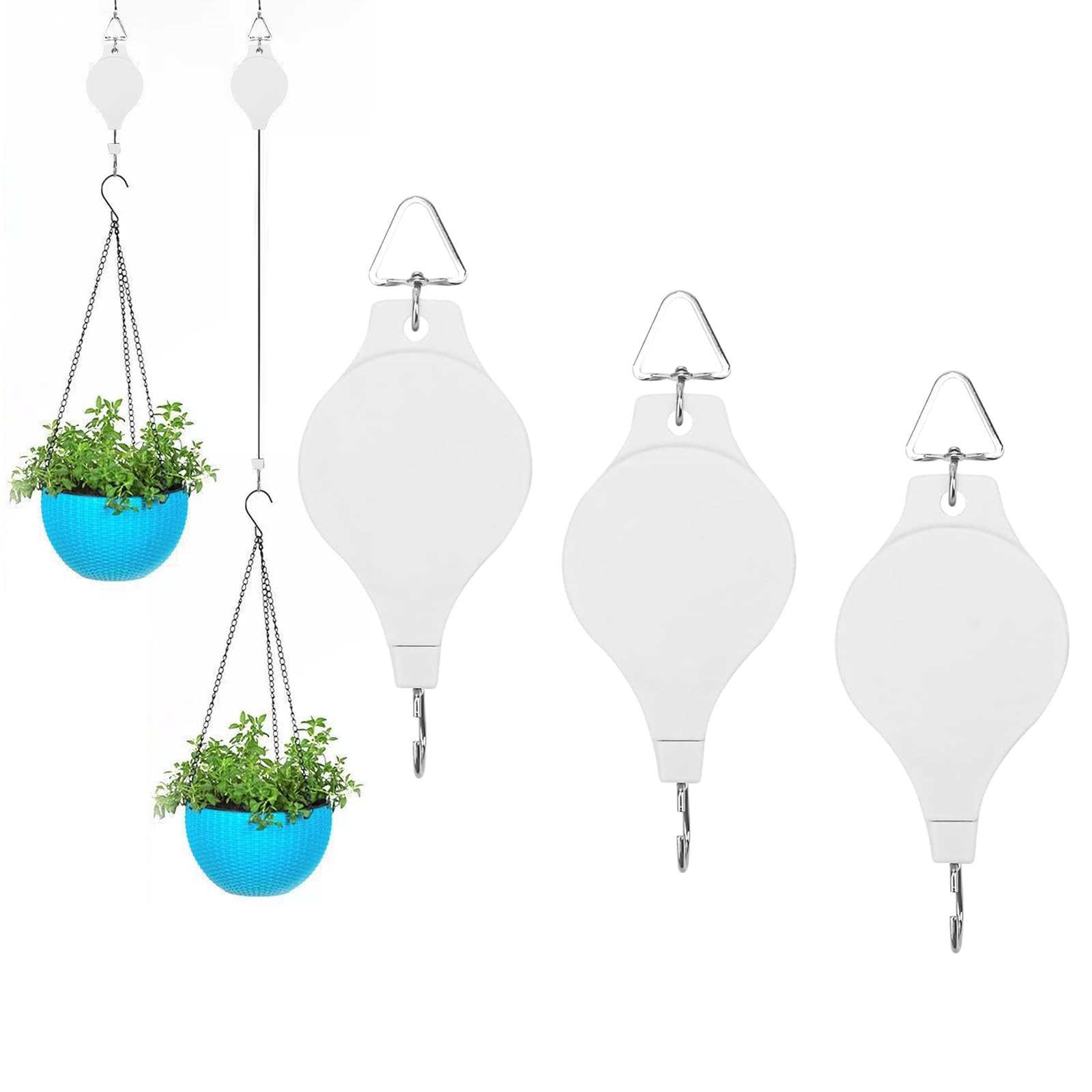 Amazon.com: HOGXUAE 3Pcs Retractable Plant Hanger - Upgrade Plant ...