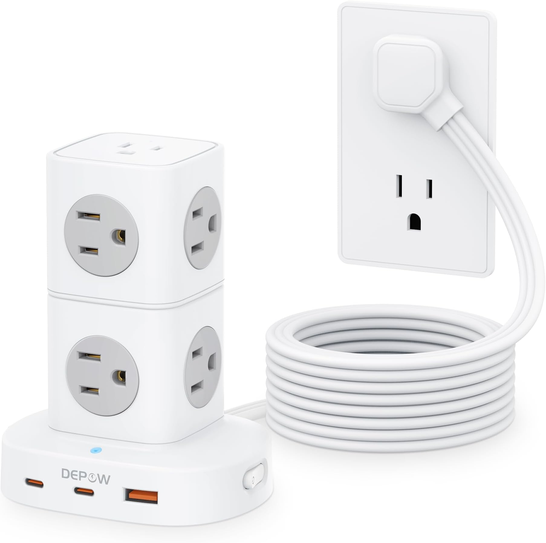 Amazon.com: PD 20W USB C Surge Protector, Mini Power Strip Tower Travel ...