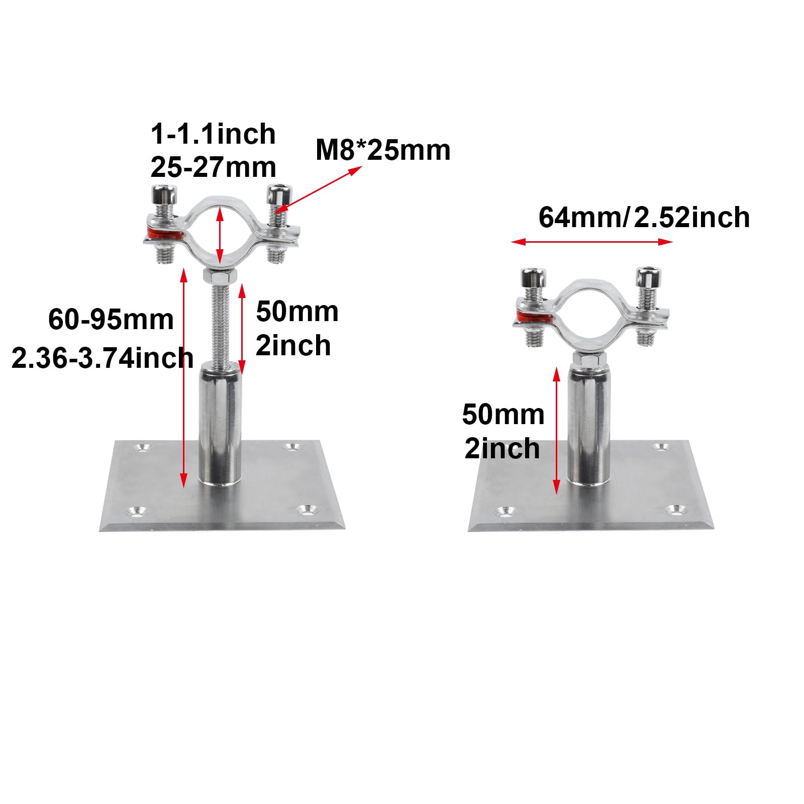Snapklik.com : Antrader Pipe Supports, 304 Stainless Steel Wall Mount ...