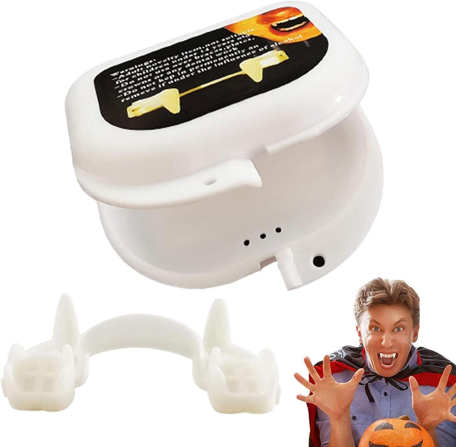 Minan Halloween Vampire Fangs, Retractable Horrifying Vampire Fangs ...