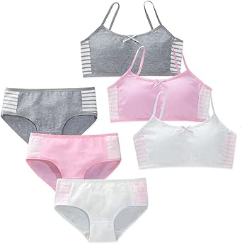 Amazon.com: Eforcase Girls’ Training Bra Set - 6PCS Girls Cotton ...