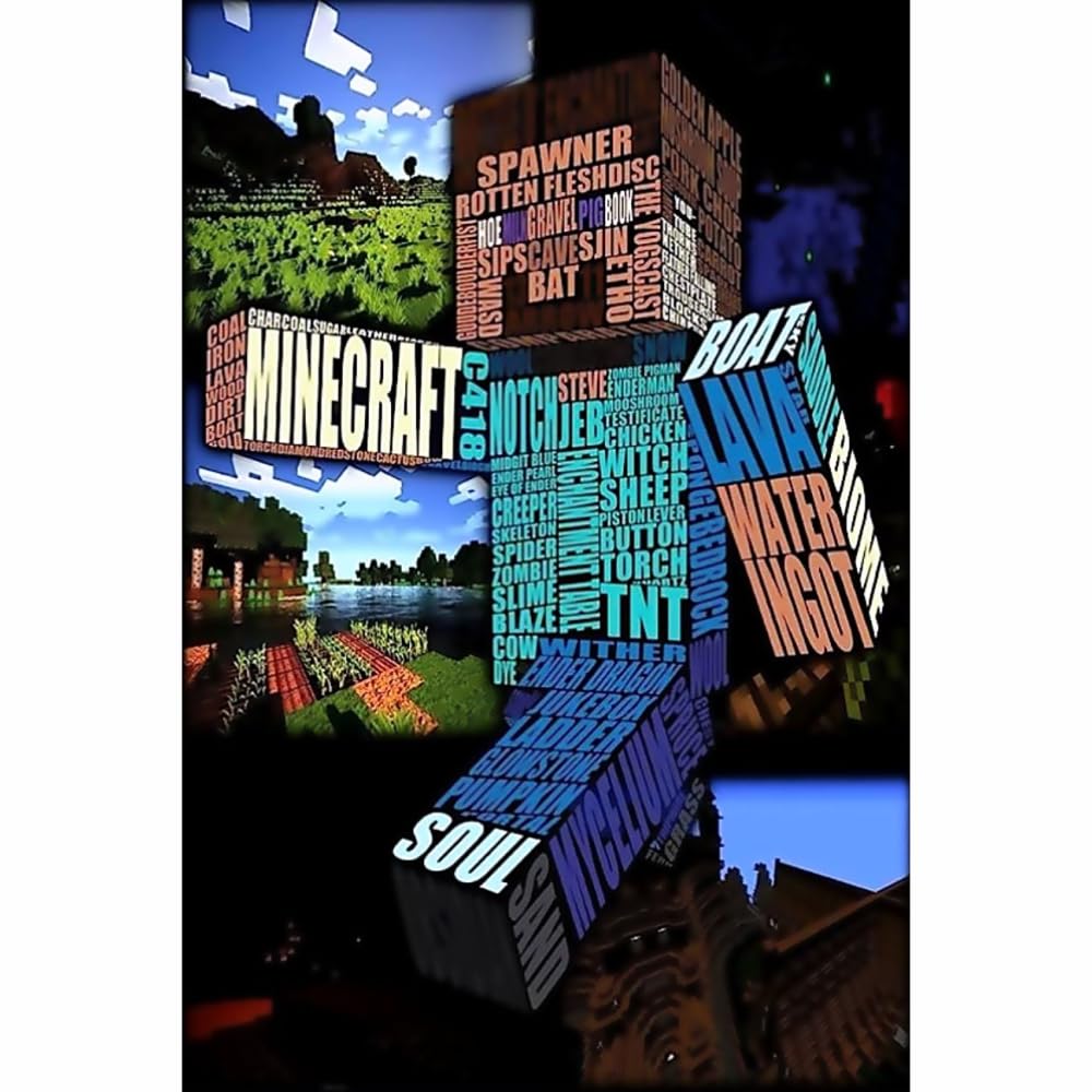 POSTER WALLAH Minecraft Gaming Poster for Home Office and Student Room ...
