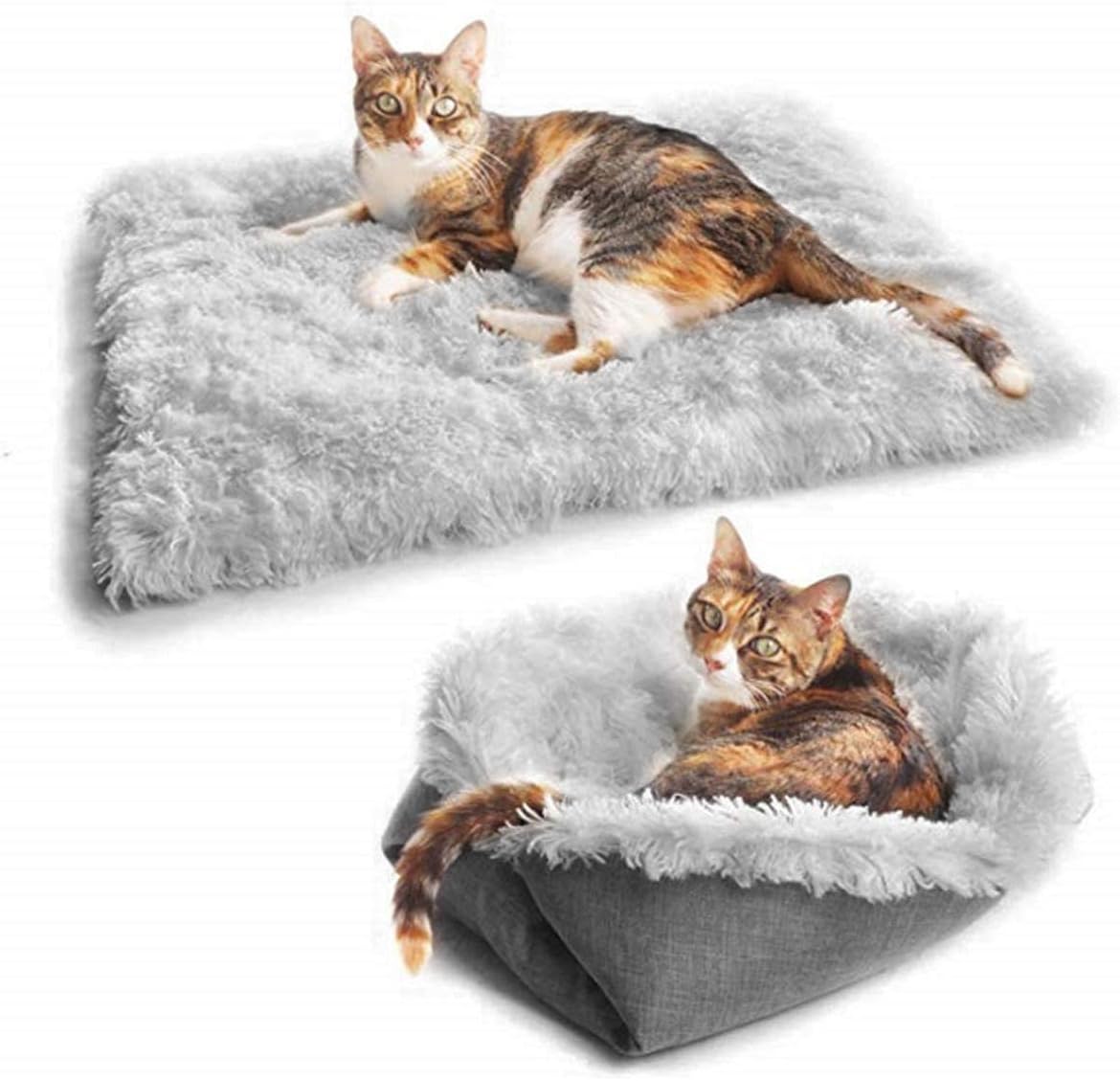 Eidoct Furry Self Warming Cat Mat for Cats Small Dogs,Function 2 in 1 ...