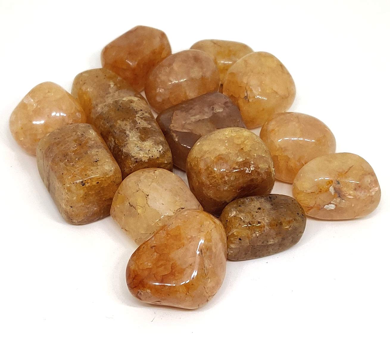Galena International Gems Golden Quartz Natural Tumbled Pebbles Stones ...