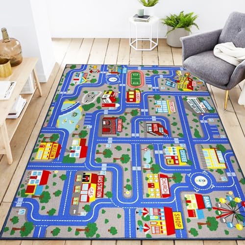 Amazon.com: VSIWB Educational Road Traffic Carpet Kids Carpet Playmat ...