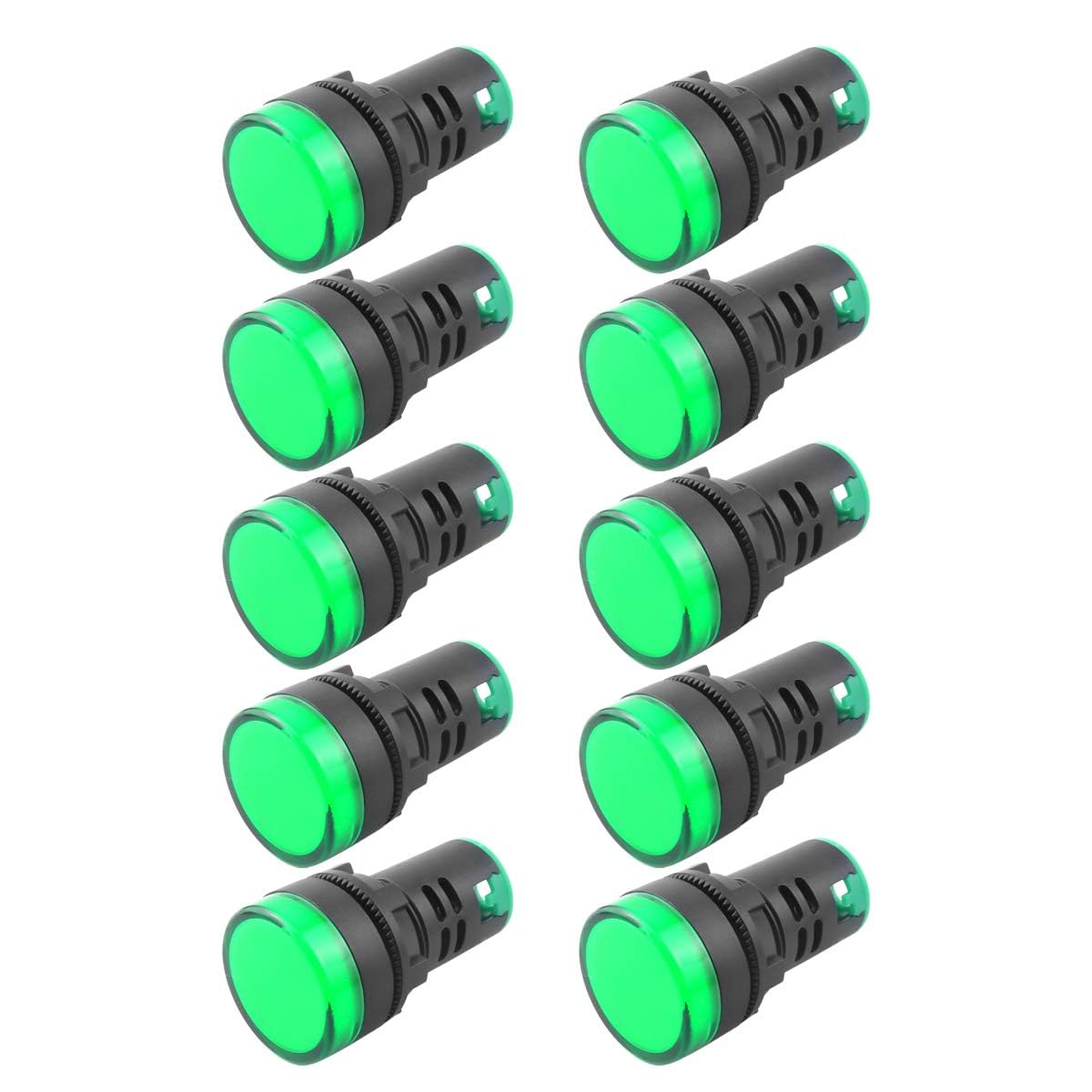 Snapklik.com : 10Pcs Green Indicator Light AC/DC 12V