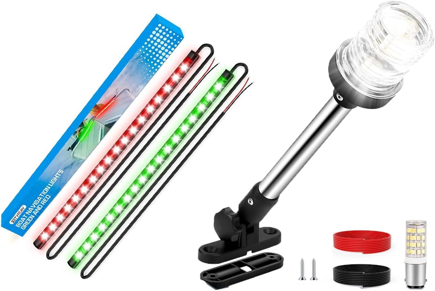 Amazon.com: SETYPARY Boat Navigation Lights Combo - Bow Lights (Red ...