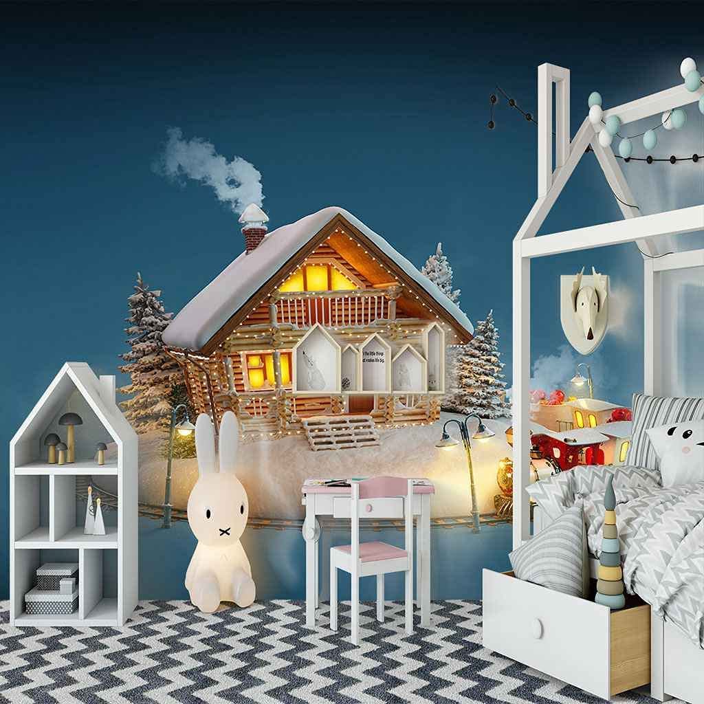 Christmas Cottage Wallpaper 3d Christmas Cabins In Dark Winter