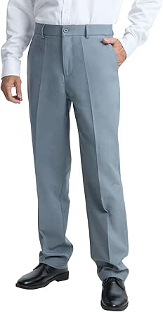 LETAOTAO Men's Classic Fit Dress Pants, Wrinkle-Free Flat Front ...