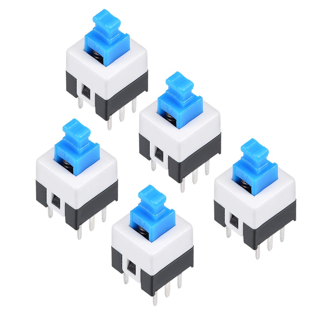 uxcell 5 Pcs 6 Pin PCB Light Touch Latching Push Button Tact Tactile ...