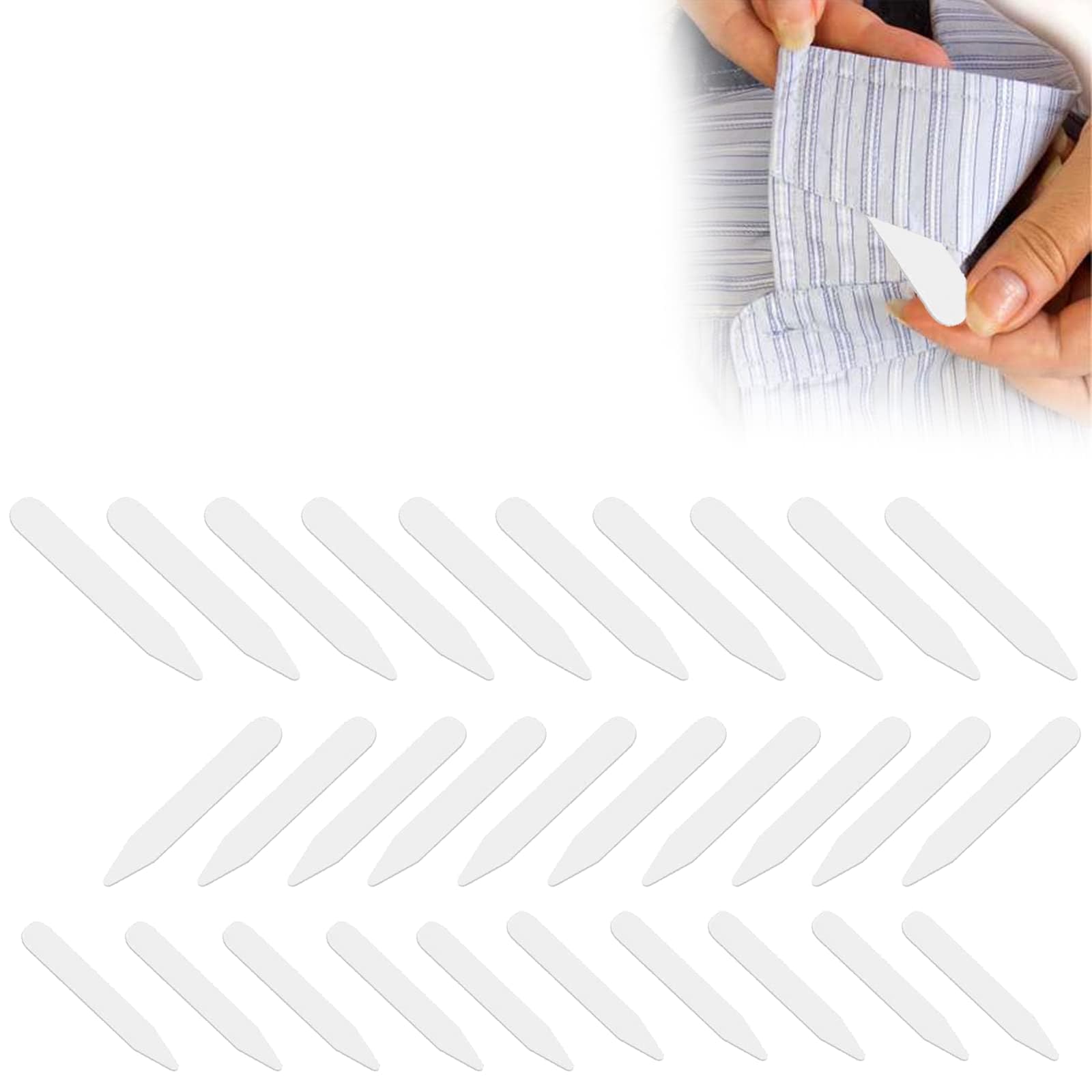 30 pcs Collar Stiffeners, Plastic White Smooth Shirt Collar Stiffeners ...