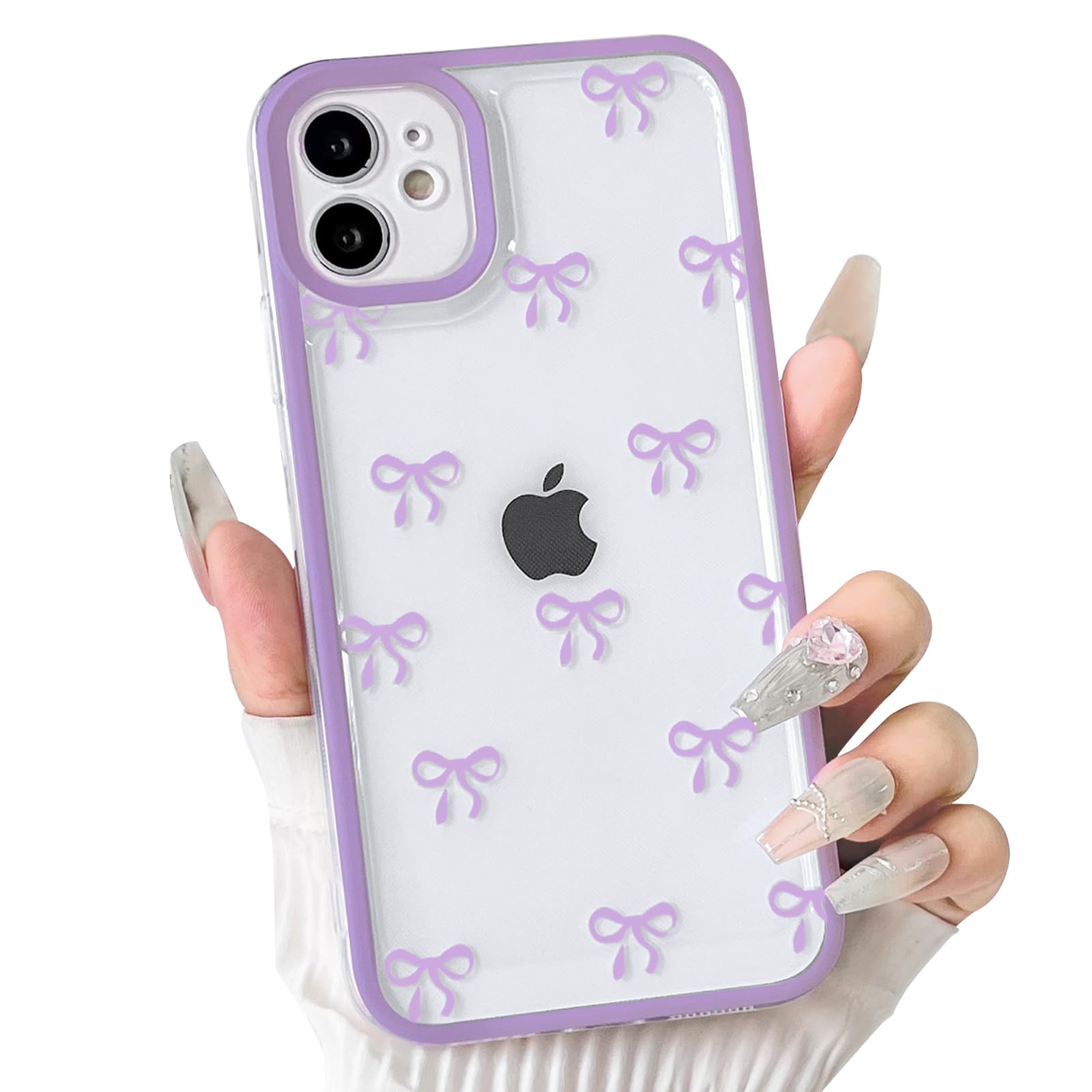 Amazon.com: NITITOP Compatible with iPhone 11 Case Cute Clear Purple ...