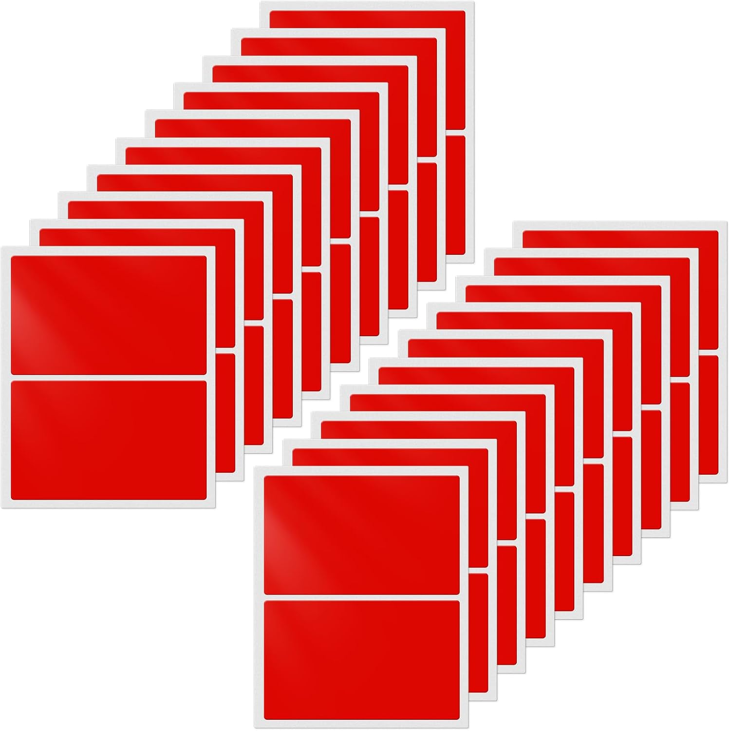 YIKIADA Red Rectangular Labels Sticky 75 × 50 MM Colour Coded Stickers ...