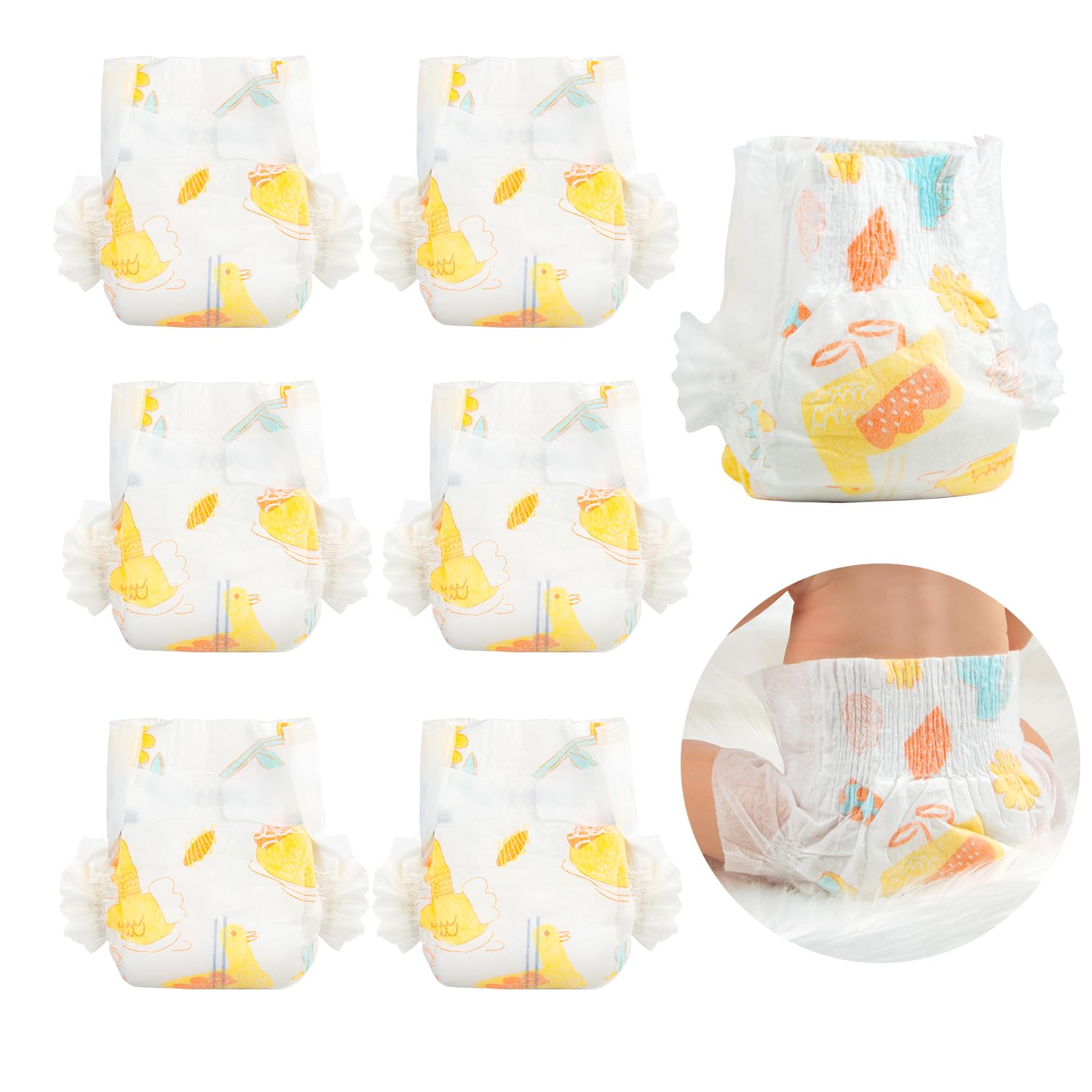 Amazon.com: Reborn Baby Dolls Diaper 6 Pieces Duckling Diaper Fit 17-22 ...