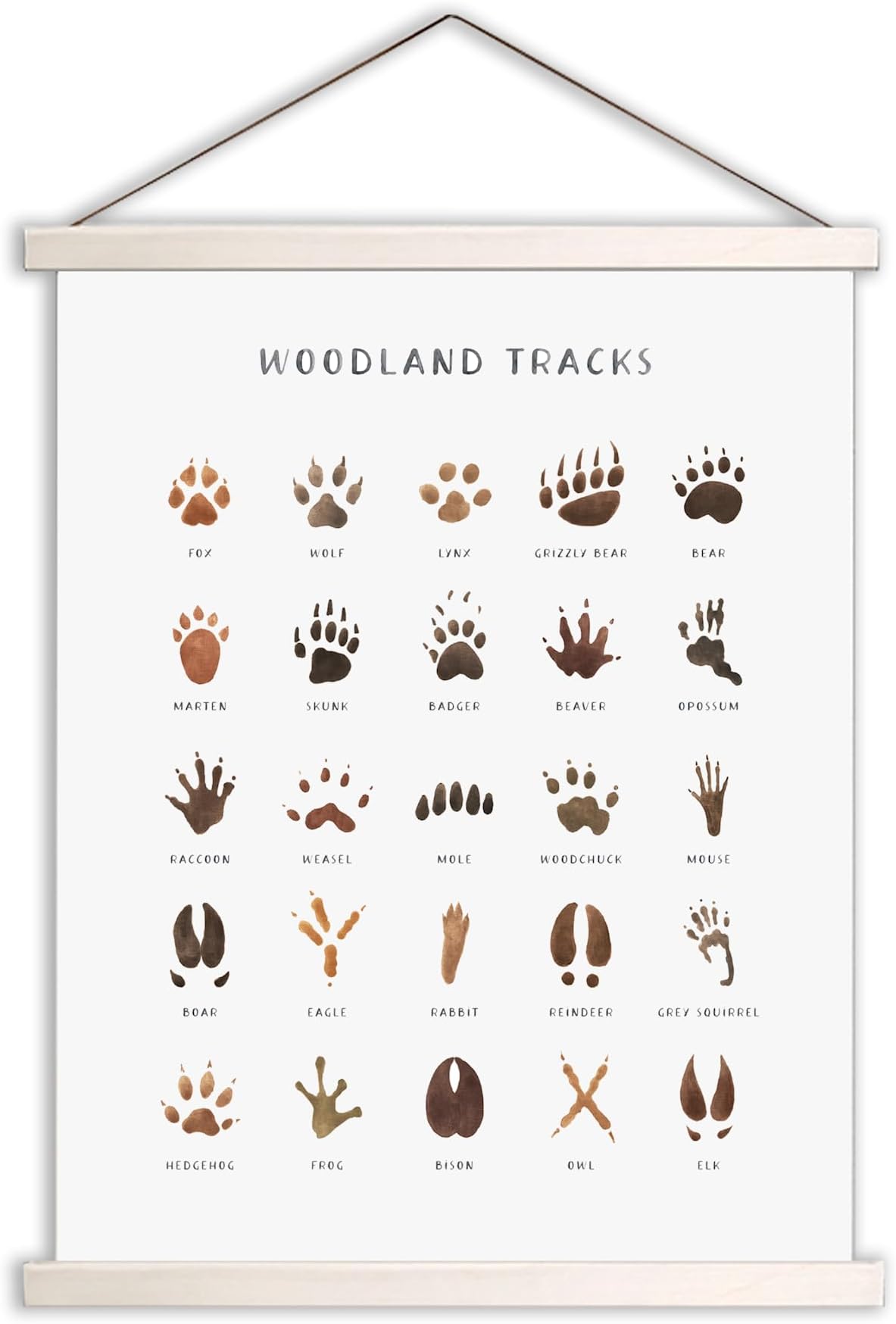 Amazon.com: Boat Wades Animal Footprints Poster Hanger Frame, Kids ...