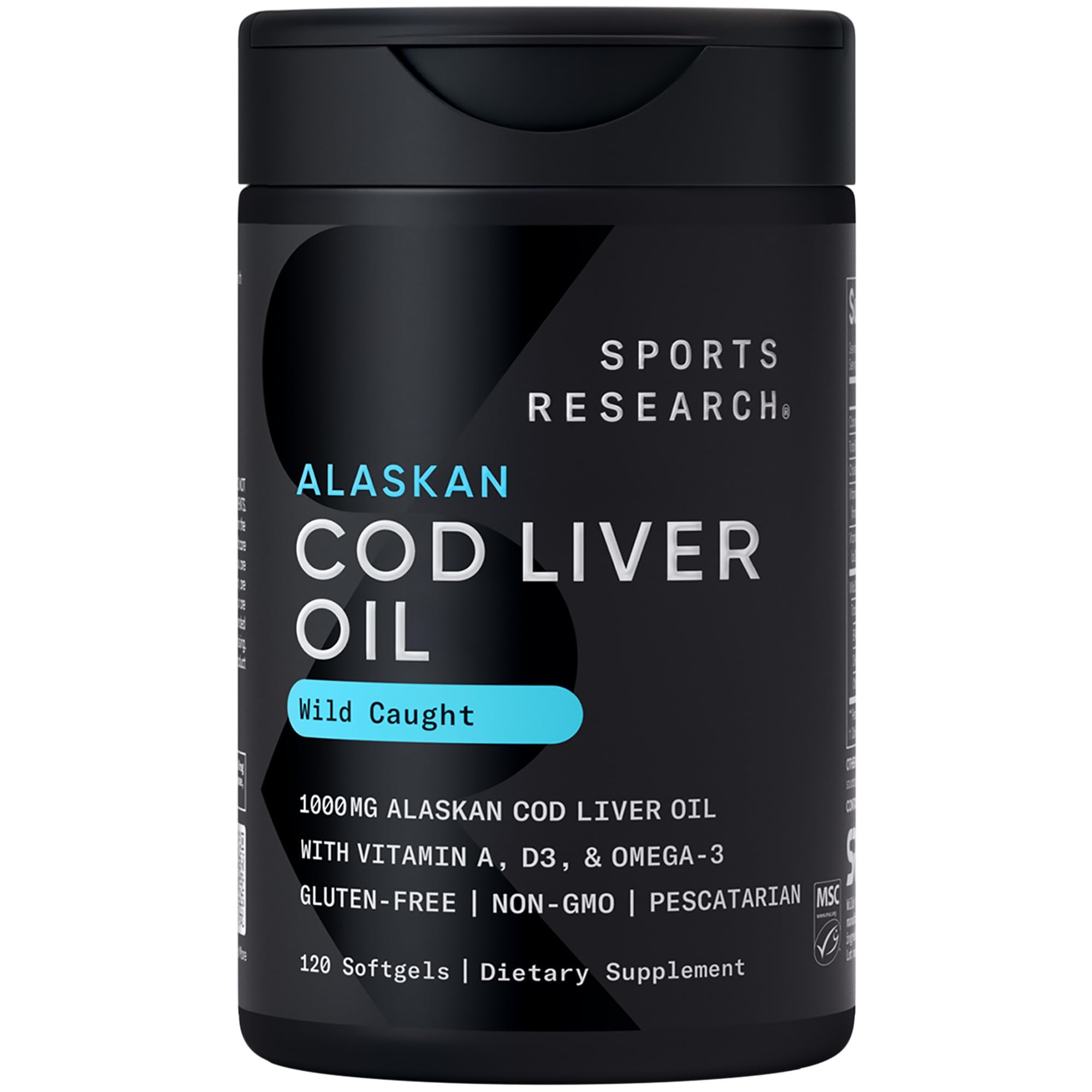 Amazon.com: Sports Research® Omega-3 Wild Alaskan Cod Liver Oil 1000mg ...
