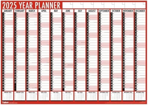 Large 2026 Year Wall Planner - Home Office Holiday Calendar Organiser ...