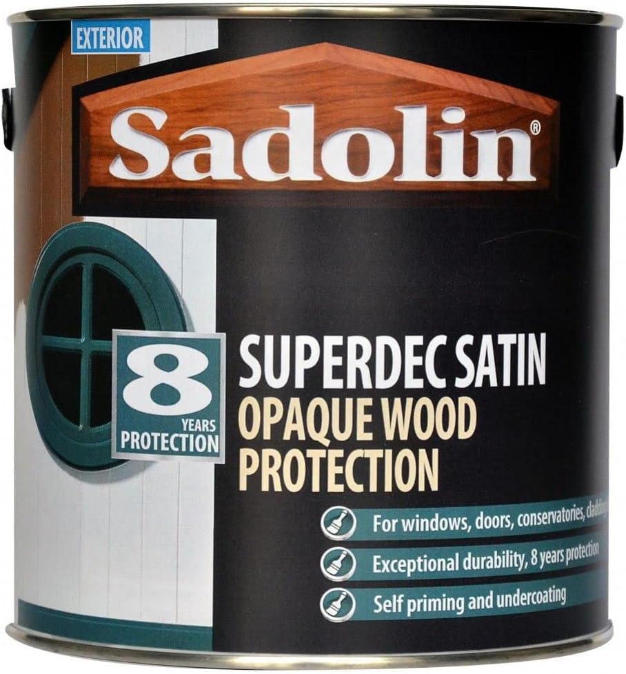 Sadolin Superdec Satin Opaque Wood Protection Black 2.5 Litre : Amazon ...